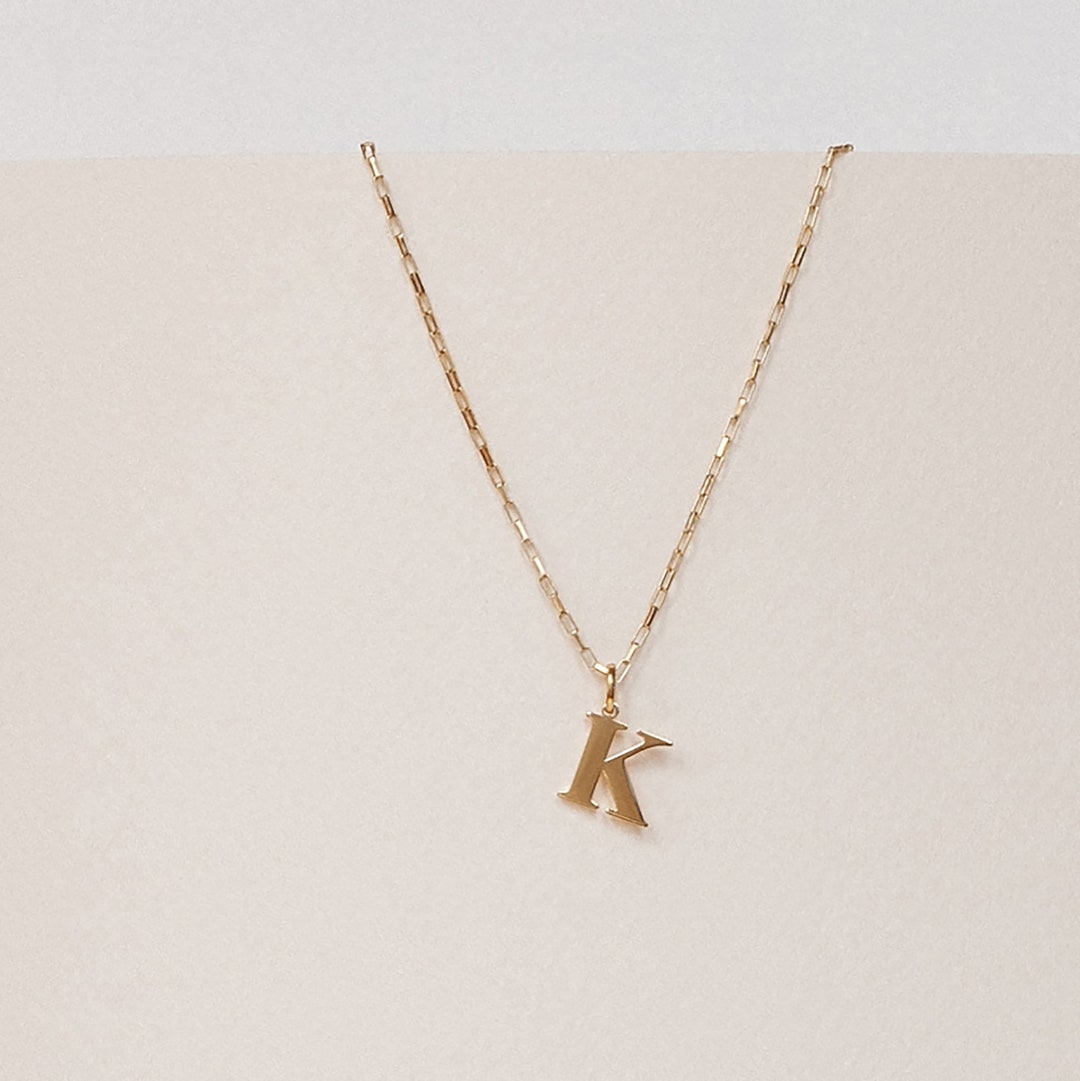 Initial Necklace by Gracepersonalized Block Initial Charm Necklace ...