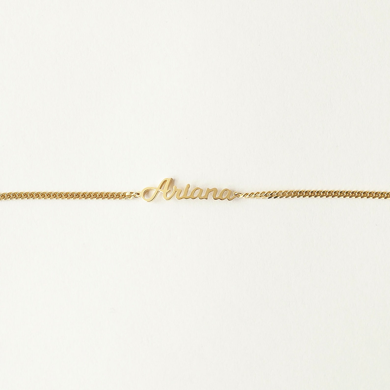 Custom Name Bracelet Bold Curb Chain Script Name Bracelet | Etsy