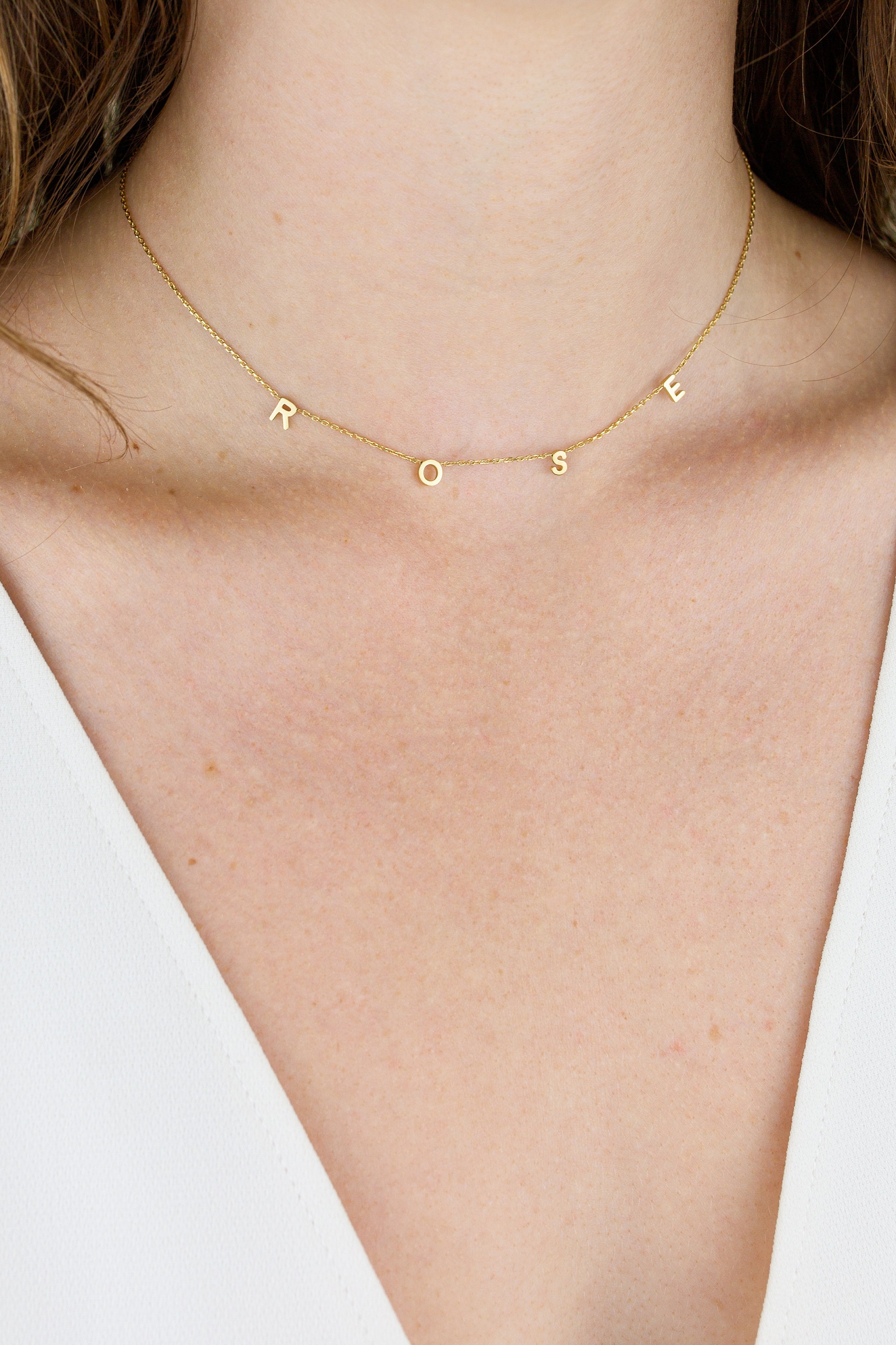 Dainty Custom Letter Necklace Letter Choker Necklace - Etsy Canada