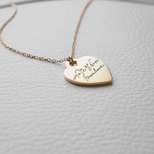 Actual Handwriting Heart Necklace Personalized Signature - Etsy