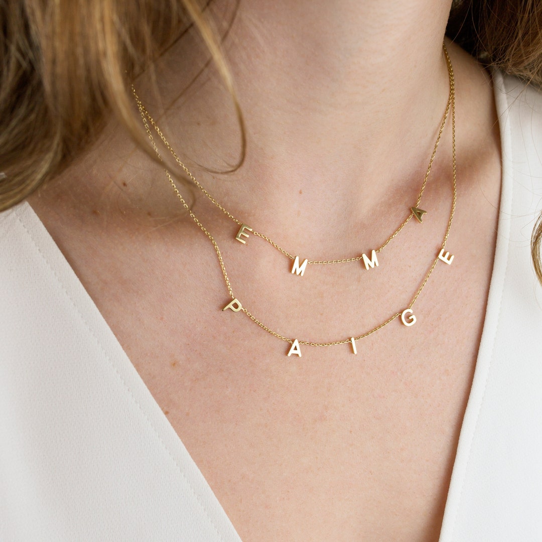 Custom Letter Necklace Set by Gracepersonalized - Personalized Name ...