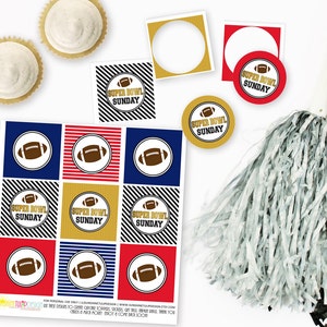 Printable Super Bowl Football Cupcake Toppers, Printable Superbowl ...
