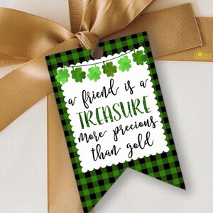 Printable St Patrick's Day Gift Tags, A Friend is a Treasure Gift Tags ...