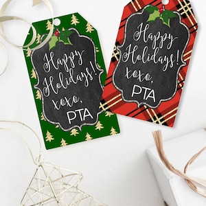 Printable Holiday PTA Tags, Christmas PTA Gift Tags, Printable Teacher ...