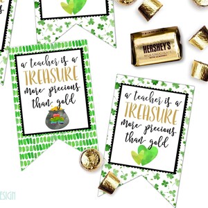 Printable St Patrick's Day Gift Tags | A Teacher is a Treasure Gift Tag ...