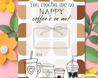 Printable Coffee Gift Card Holder, Teacher Gift, Coffee Helps Thank You ...