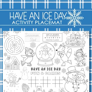 Printable Activity Placemat Sheet | Winter Snowman Coloring Page ...