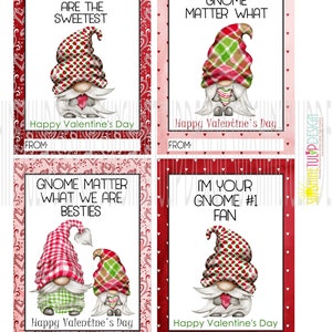 Printable Gnome Valentines Cards, Kid's Valentine's Cards, Instant ...