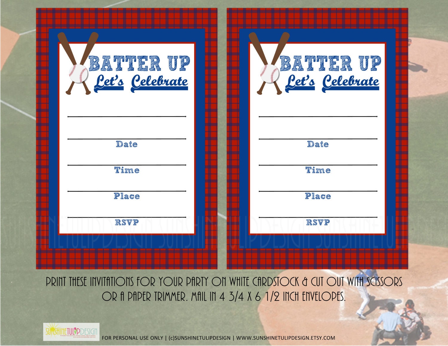 Printable Baseball Invitation Grand Slam Baseball Party - Etsy