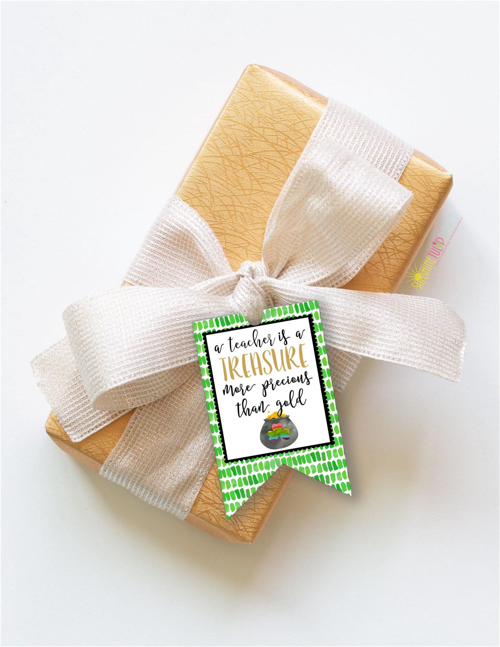 Printable St Patrick's Day Gift Tags | A Teacher is a Treasure Gift Tag ...