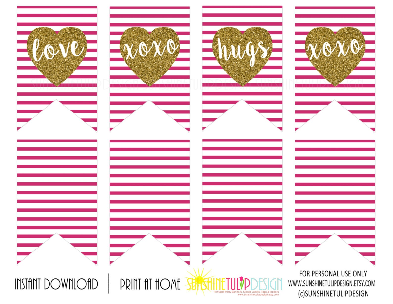Printable MINI Valentines Day Banner Valentines Gift Tags - Etsy