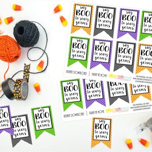 Printable Teacher Appreciation HALLOWEEN Tags, Say BOO to Scary Germs ...