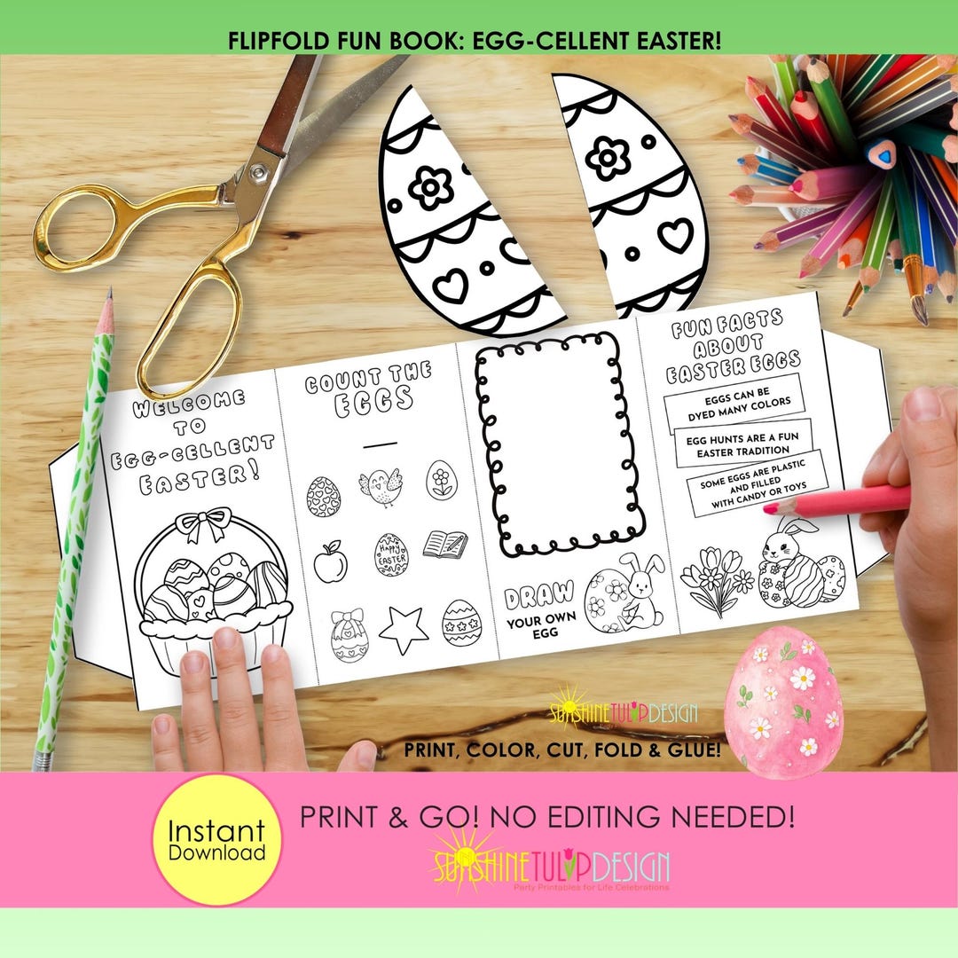 Flipfold Fun Book Easter | Tiny Fold Adventure Mini Accordion Activity ...