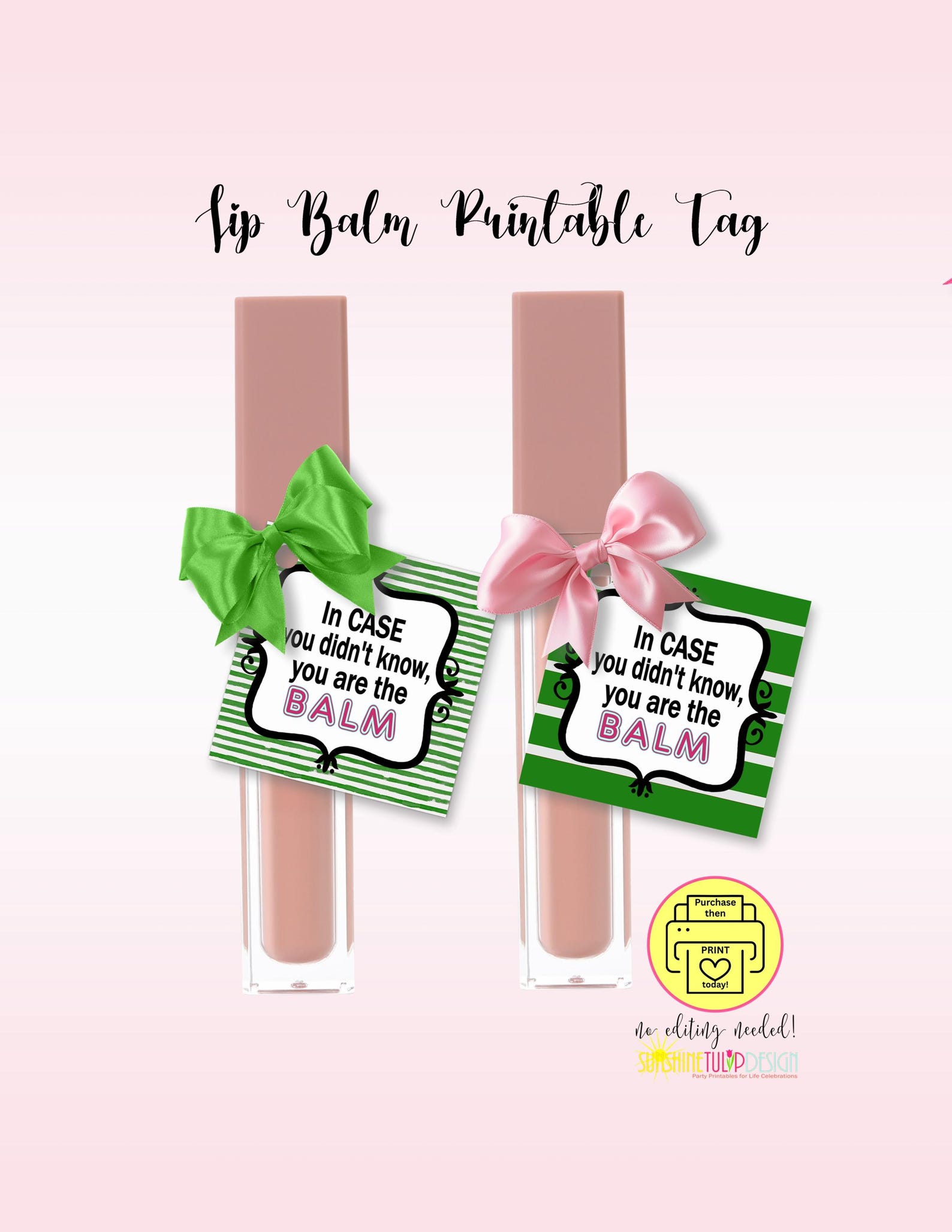Printable You Are the Balm Teacher Appreciation Tag | Lip Balm Gift Tag ...