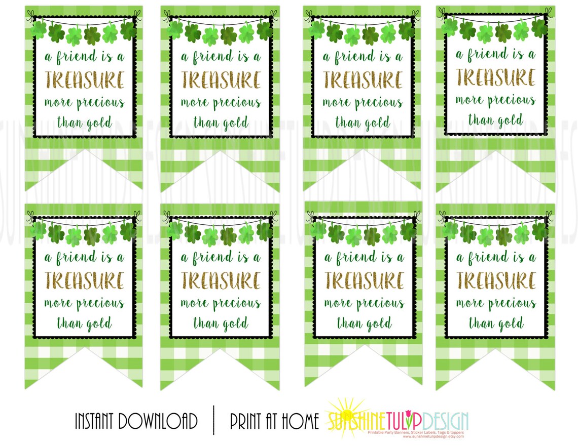Printable St Patrick's Day Gift Tags A Friend is a - Etsy