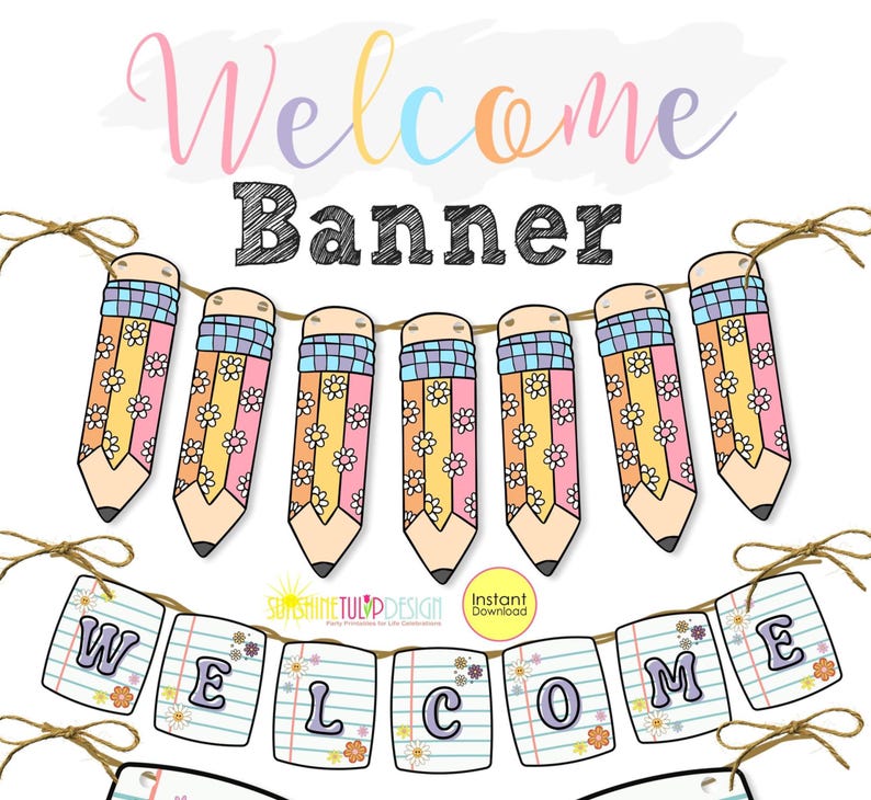 Printable Welcome Back Banner | Printable Classroom Banner Decor | Back ...