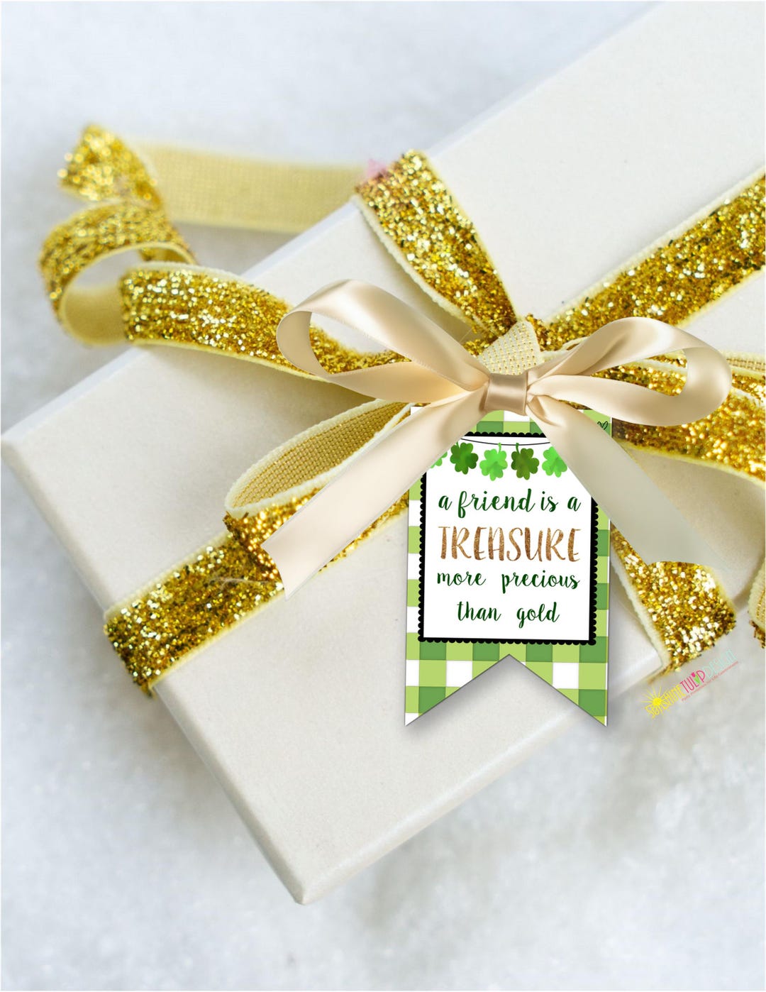 Printable St Patrick's Day Gift Tags | A Friend is a Treasure Gift Tags ...
