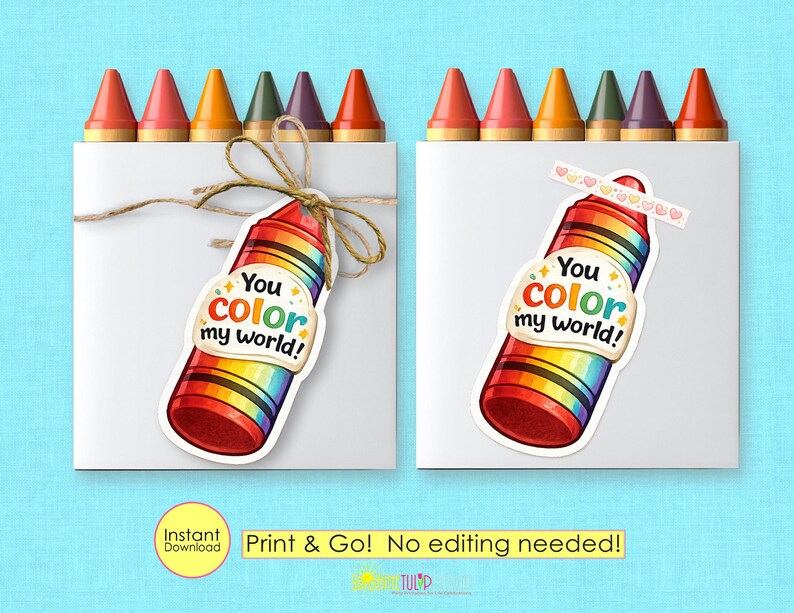 Artist Valentine Card Bundle | Printable Kids Valentine | Crayon Paint ...