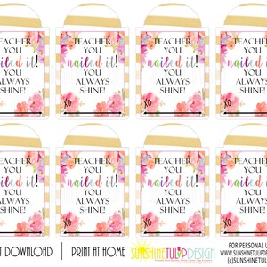 Printable Teacher Appreciation Nail Polish Gift Tags, Teacher You ...