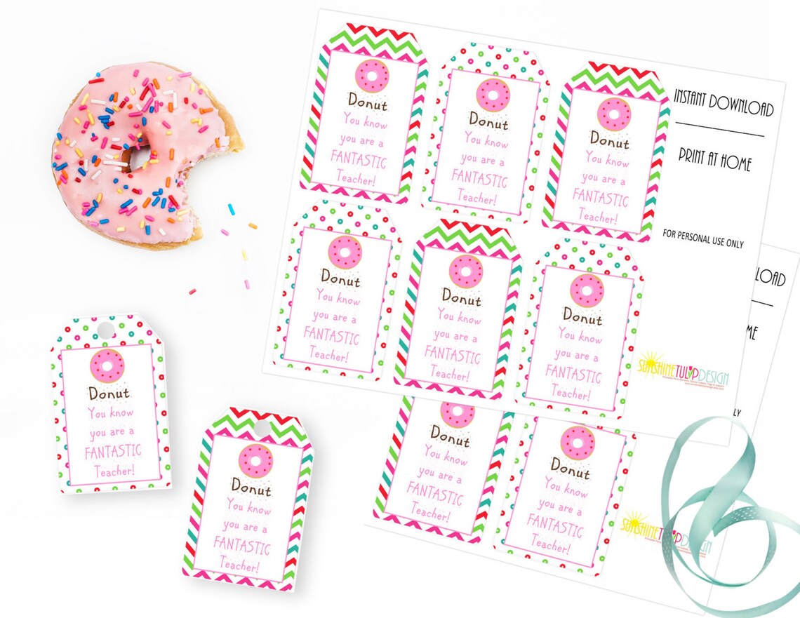 Printable Teacher Appreciation Donut You Know Gift Tags - Etsy