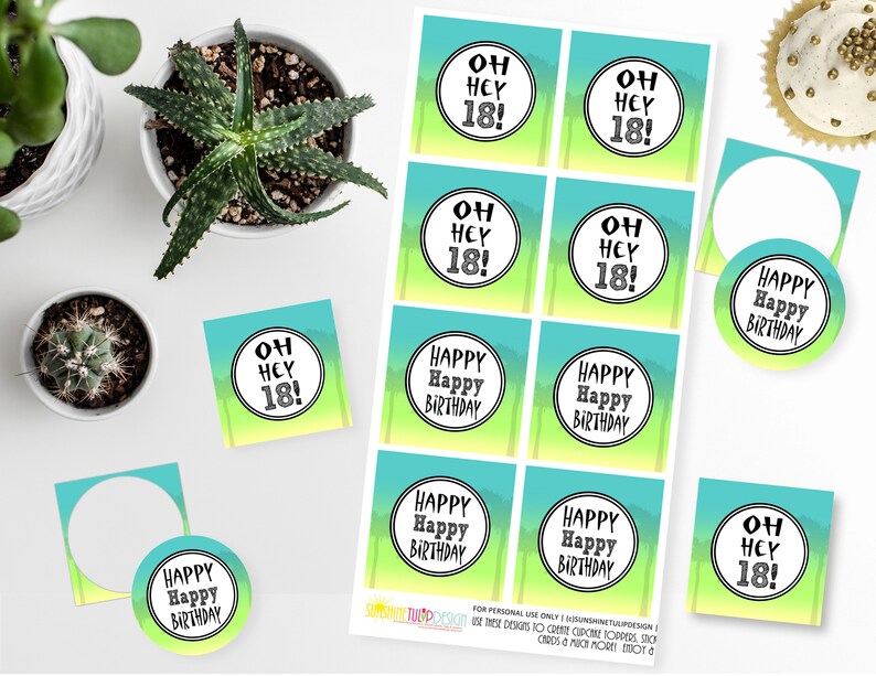 Printable 18th Birthday Party Collection Printable Ombre - Etsy