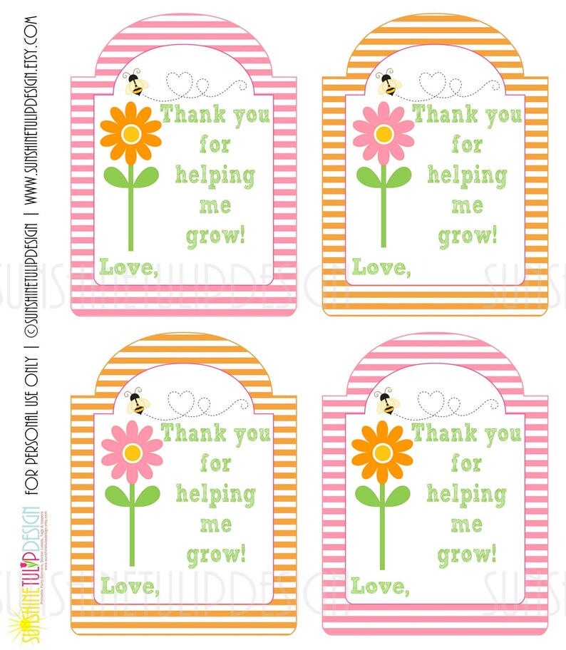 Printable Teacher Appreciation Gift Tags | Thank You for Helping Me ...