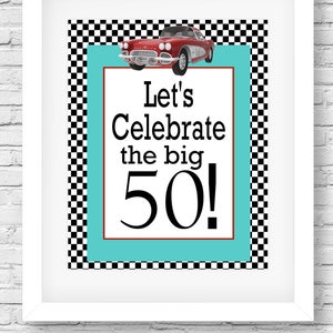 Printable 50th Birthday Party Collection, Printable 50th Fast Cars ...
