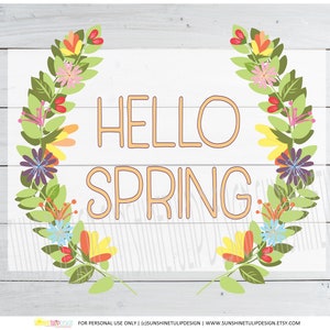 Printable Spring Art Wall Decor, Hello Spring, Printable Spring Home ...