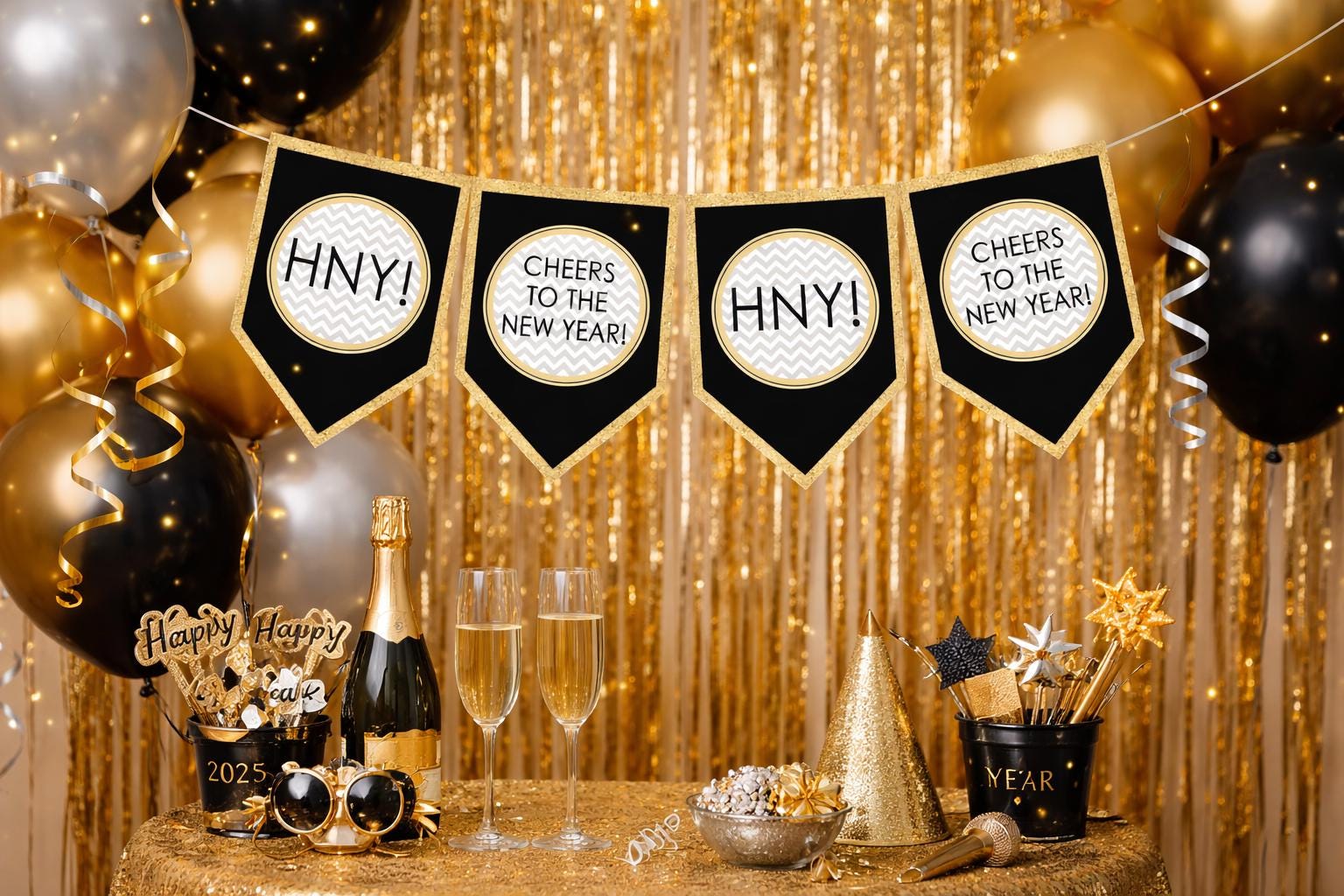 Printable New Year's Party Banner | New Years Eve Party Banner | DIY ...