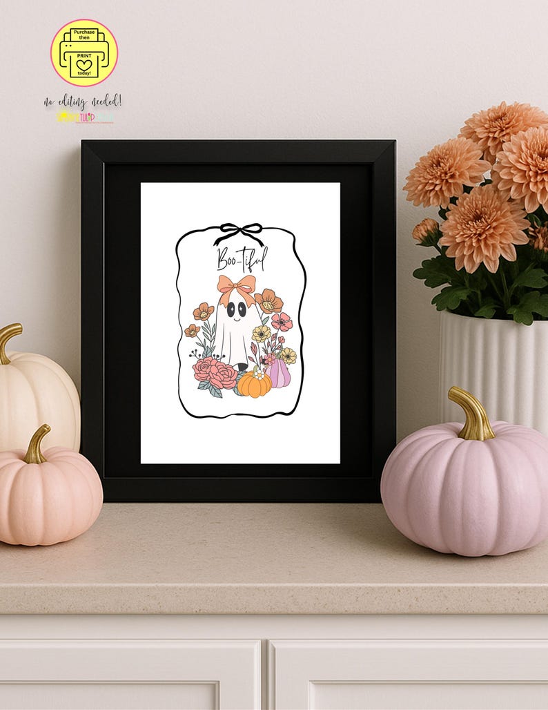Too Cute to Spook Wall Art Set | Pastel Halloween Printable Decor ...