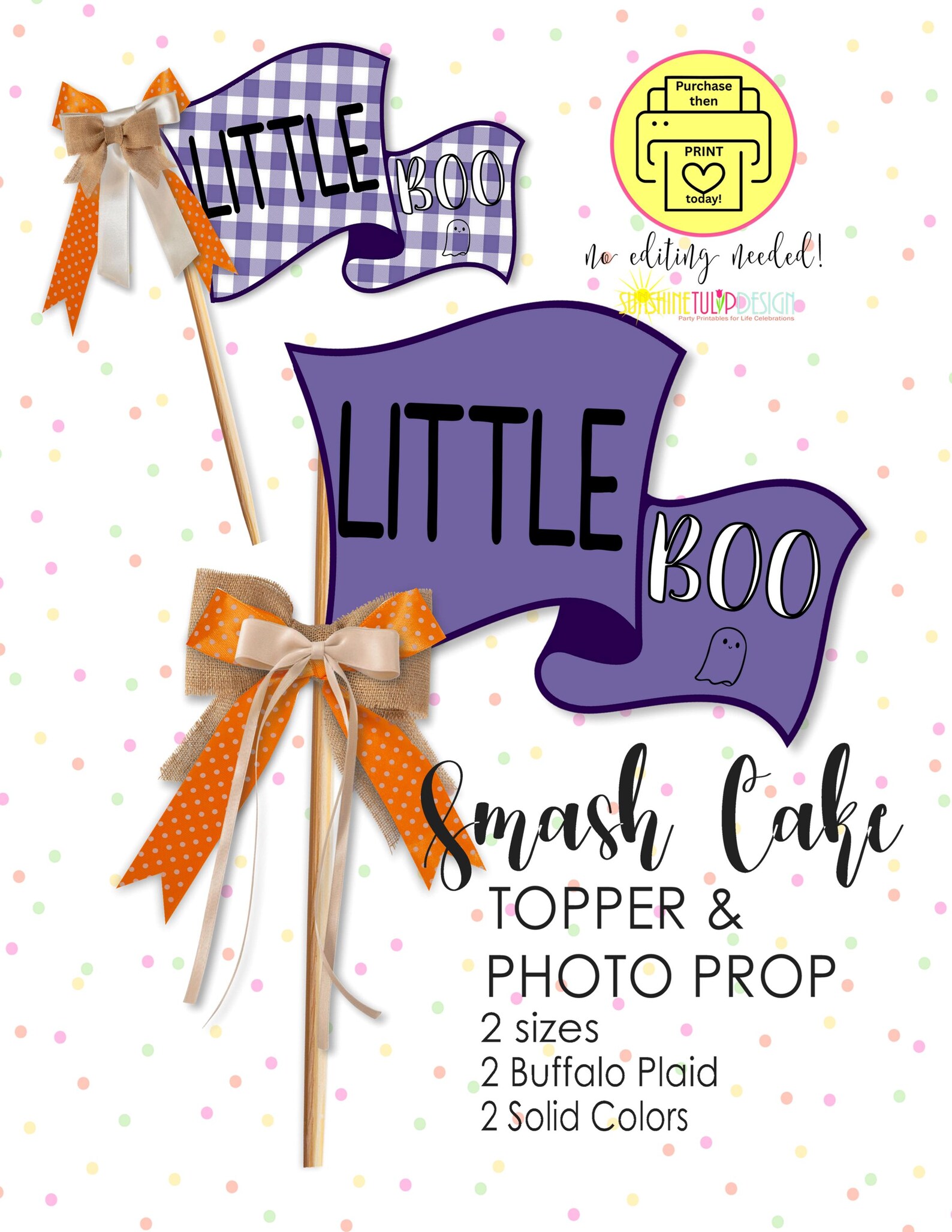 Printable Little BOO Smash Cake Topper | Little BOO 1st Birthday ...
