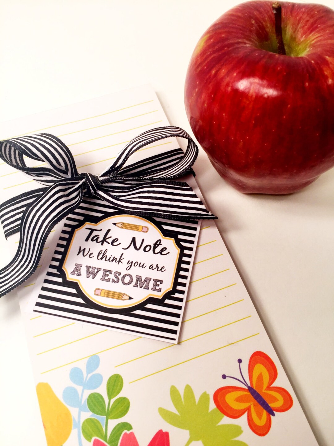 Teacher Appreciation Tag, Printable Take Note You Are Awesome Gift Tags ...