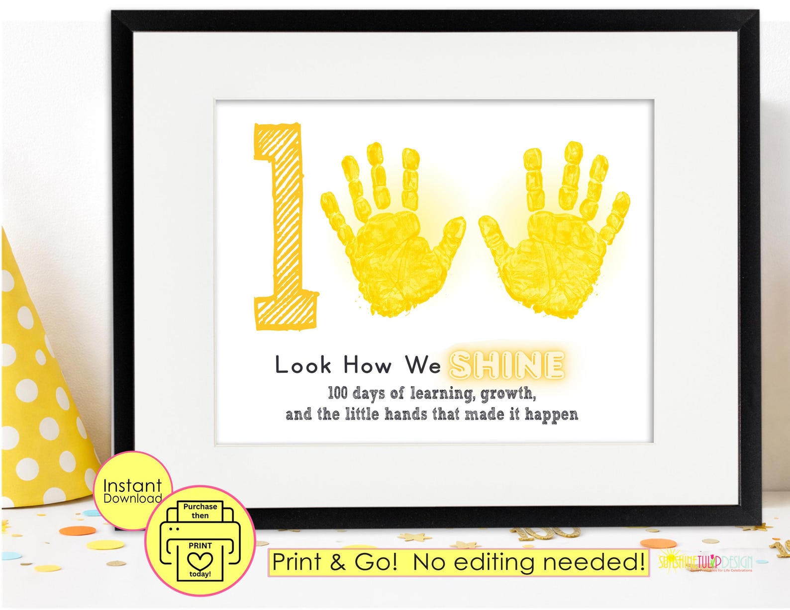 100 Days of School Handprint Keepsake Printable | Look How We SHINE ...