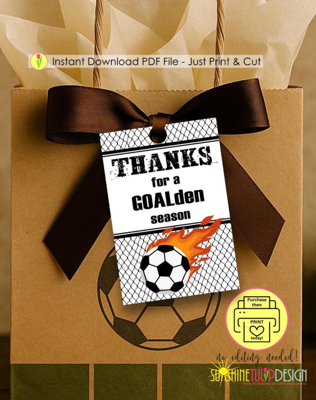 Printable Soccer Thank You Tags | End of Season Soccer Tag | Soccer ...
