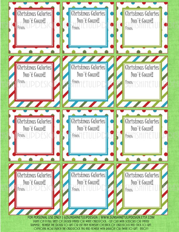 Printable Christmas Baked Goods Labels by SUNSHINETULIPDESIGN | Etsy