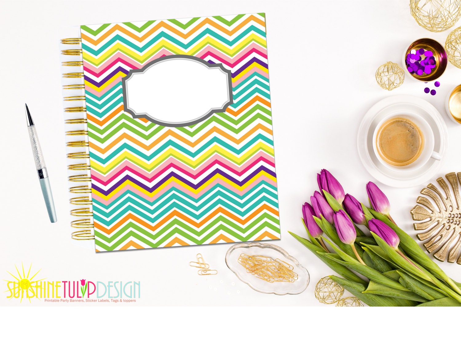Printable Planner Cover Blank Planner Cover Chevron Planner | Etsy