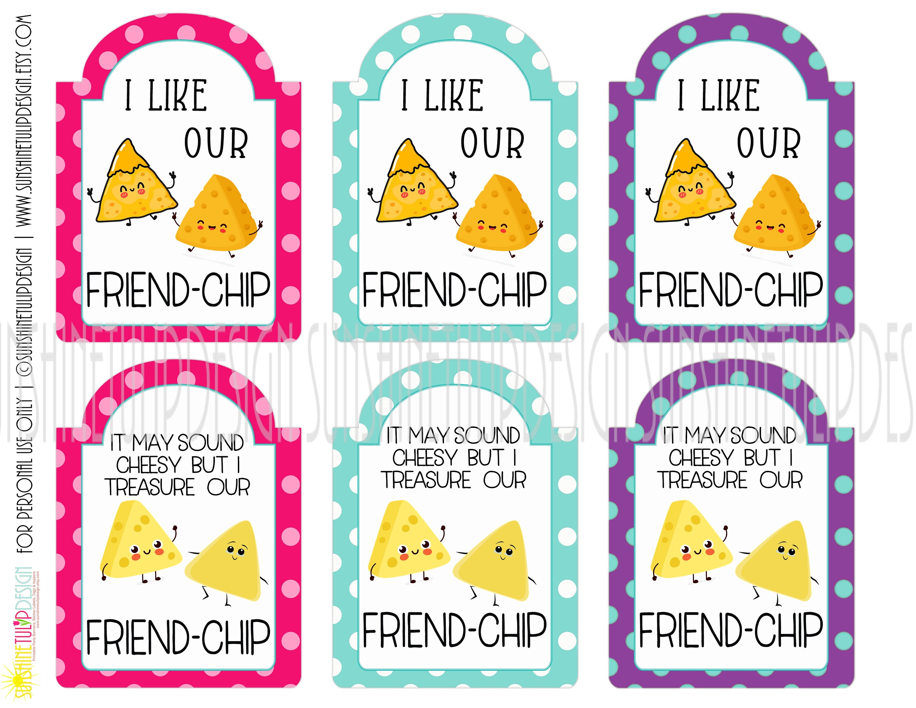 I Like Our Friend-chip, Valentines Gift Tags, Printable Class Valentine ...