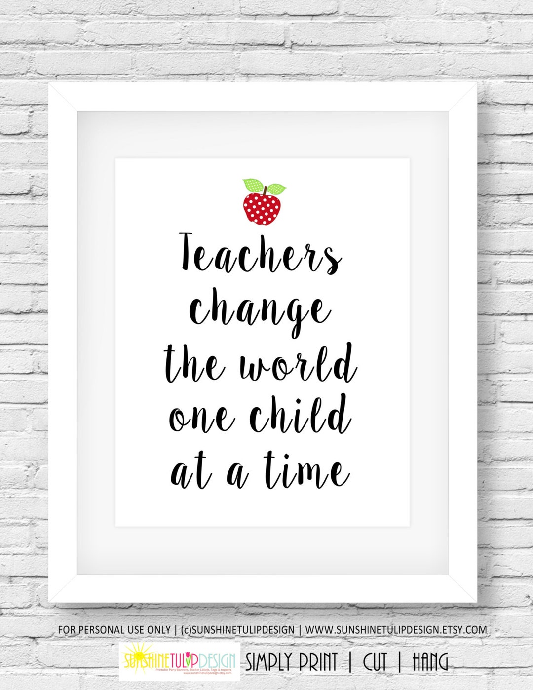 Printable Teacher Appreciation Wall Sign, Decor Print Art, Classroom or ...