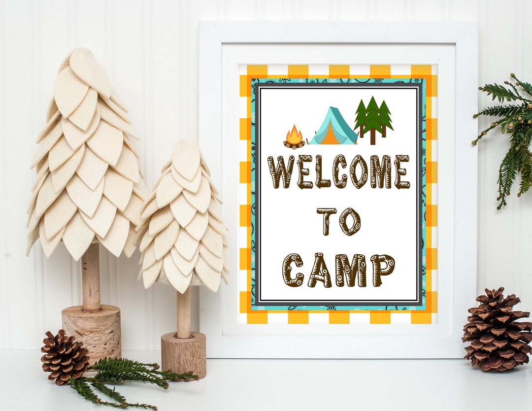 Printable Campout Birthday Sign, Printable Welcome to Camp Wall Art ...