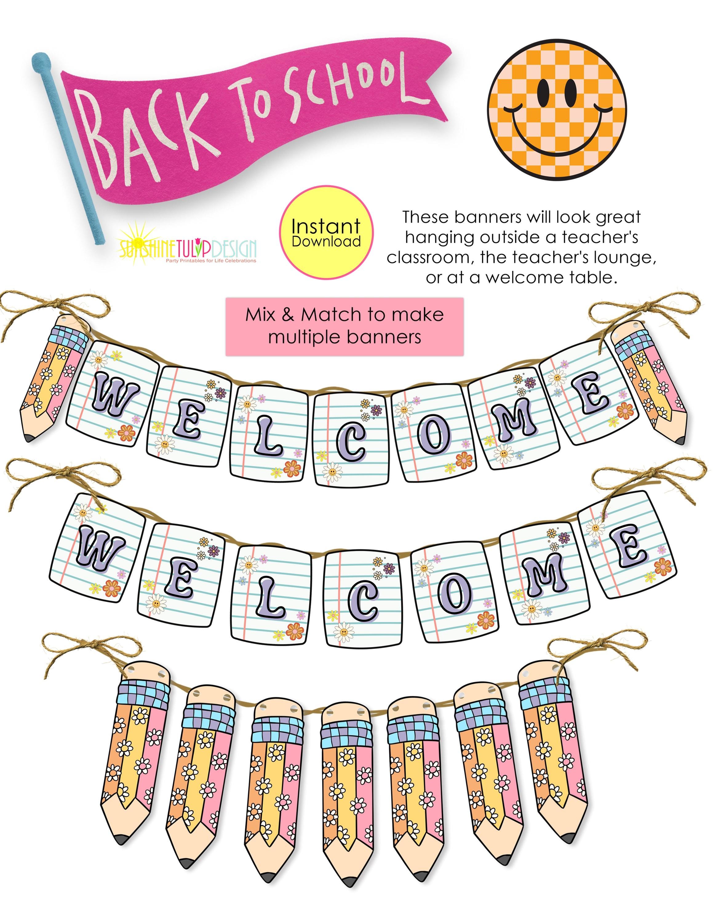 Printable Welcome Back Banner | Printable Classroom Banner Decor | Back ...