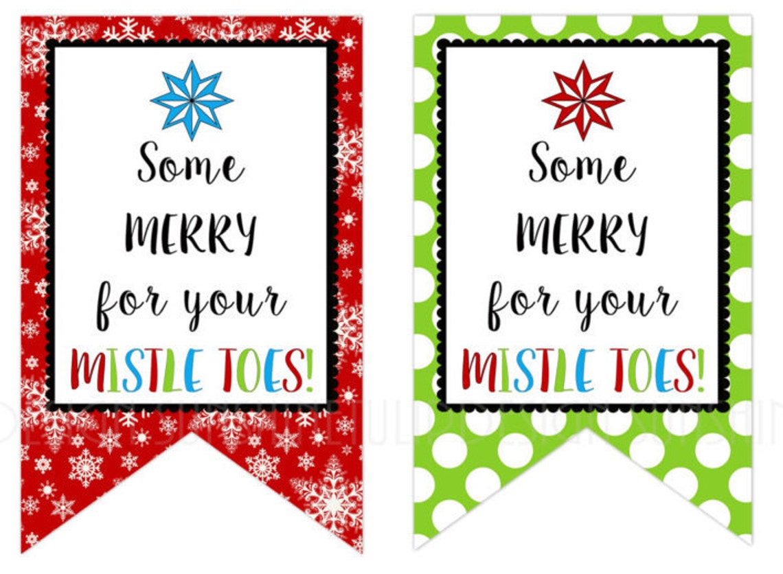 For Your Mistletoes Gift Tags Printable Nail Polish Gift - Etsy