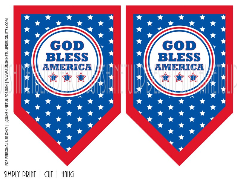 Printable Memorial Day Banner Printable 4th of July Banner | Etsy