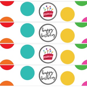 Printable Polka Dot Birthday Collection, Printable Rainbow Polka Dot ...