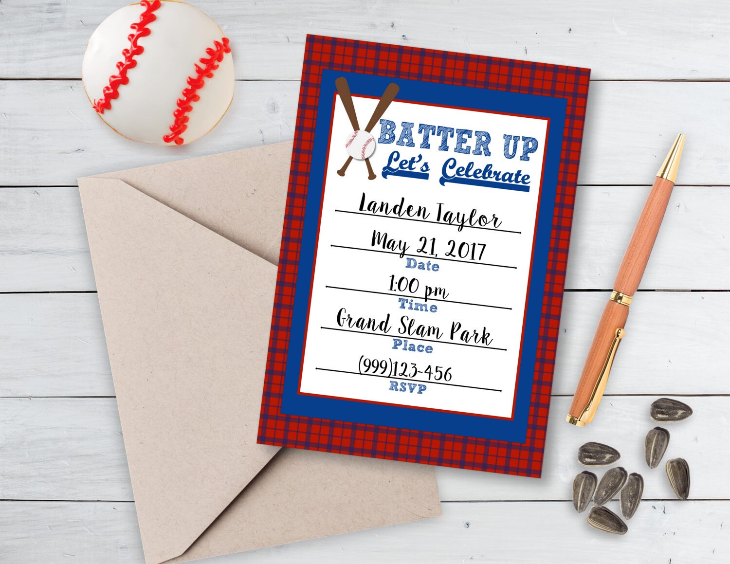 Printable Baseball Invitation Grand Slam Baseball Party - Etsy