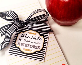 Printable Take Note You Are Awesome Gift Tags Printable | Etsy