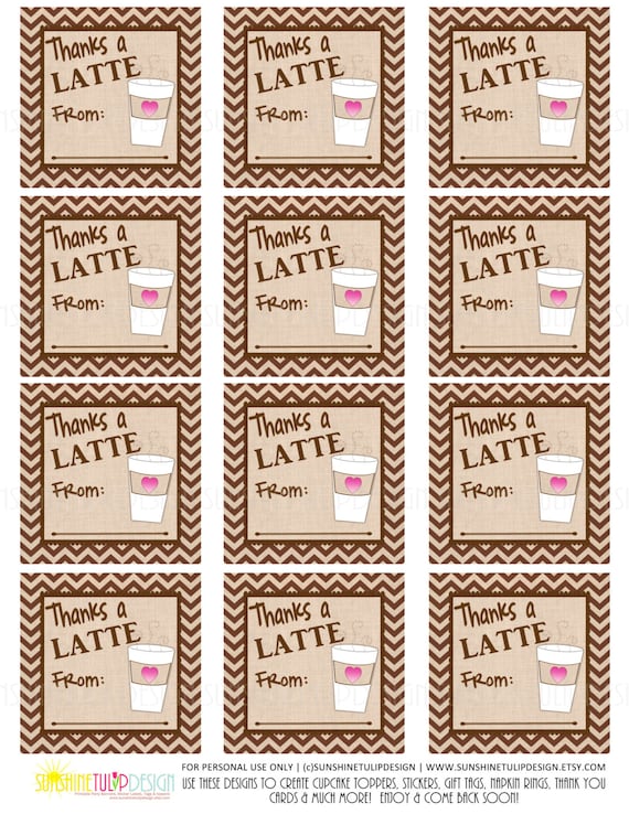 Teacher Appreciation Printable Coffee Tags by SUNSHINETULIPDESIGN by ...