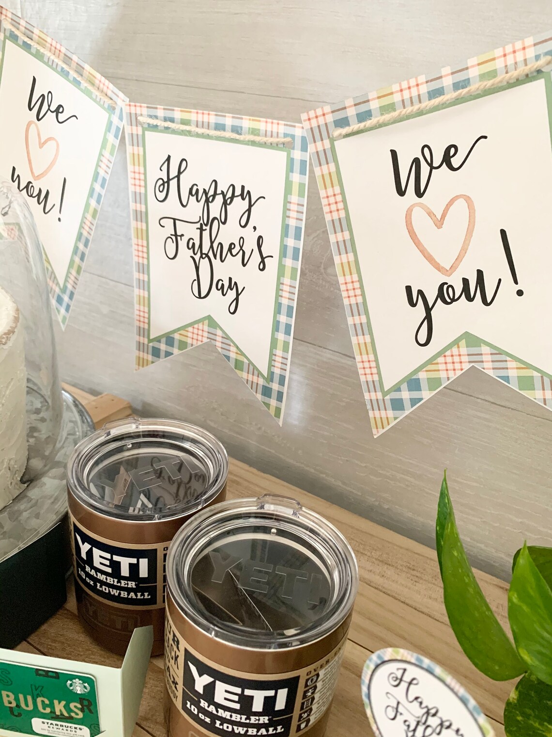 Printable Happy Father's Day Banner Printable Plaid We | Etsy