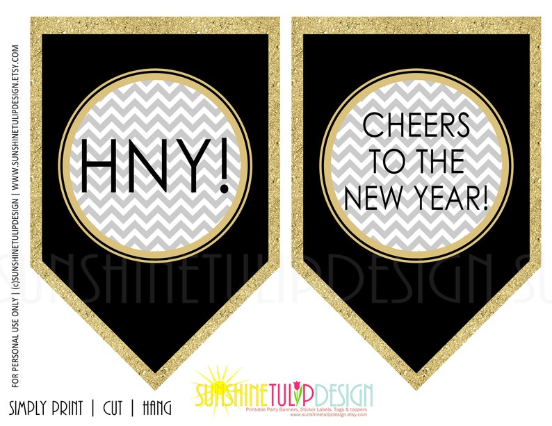 Printable New Year's Party Banner | New Years Eve Party Banner | DIY ...