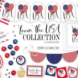 Printable 4th of July Decorations, Printable Patriotic Party ...