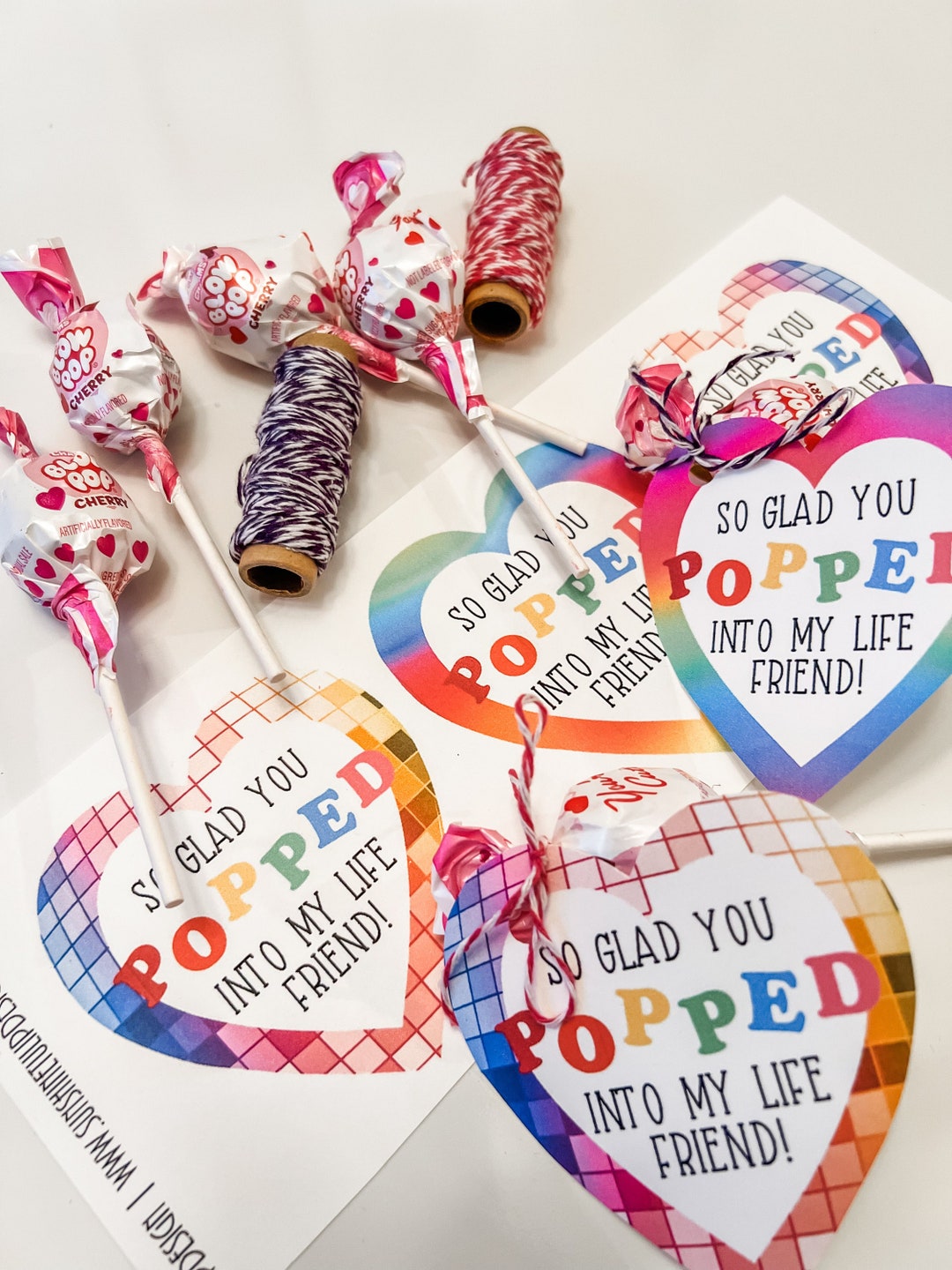 So Glad You Popped Into My Life Friend, Valentines Gift Tags, Printable ...